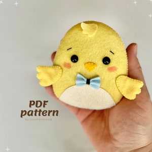 Easter Chick Pattern PDF SVG, Squishmallow Felt Chicken Easy Sewing ...