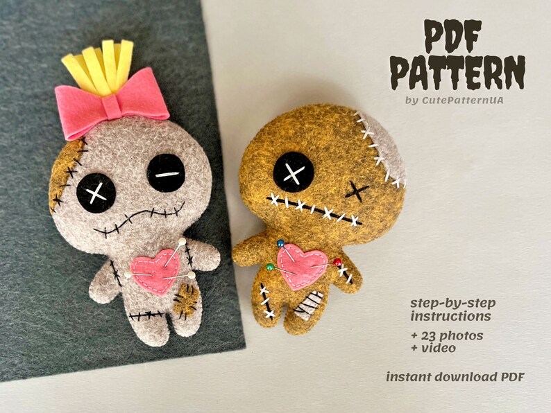 Voodoo Doll Sewing Pattern PDF/ SVG Halloween Creepy Doll - Etsy