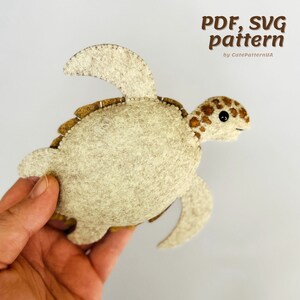 Hawksbill Sea Turtle Sewing Pattern PDF SVG, Felt Ornament, Ocean Felt ...