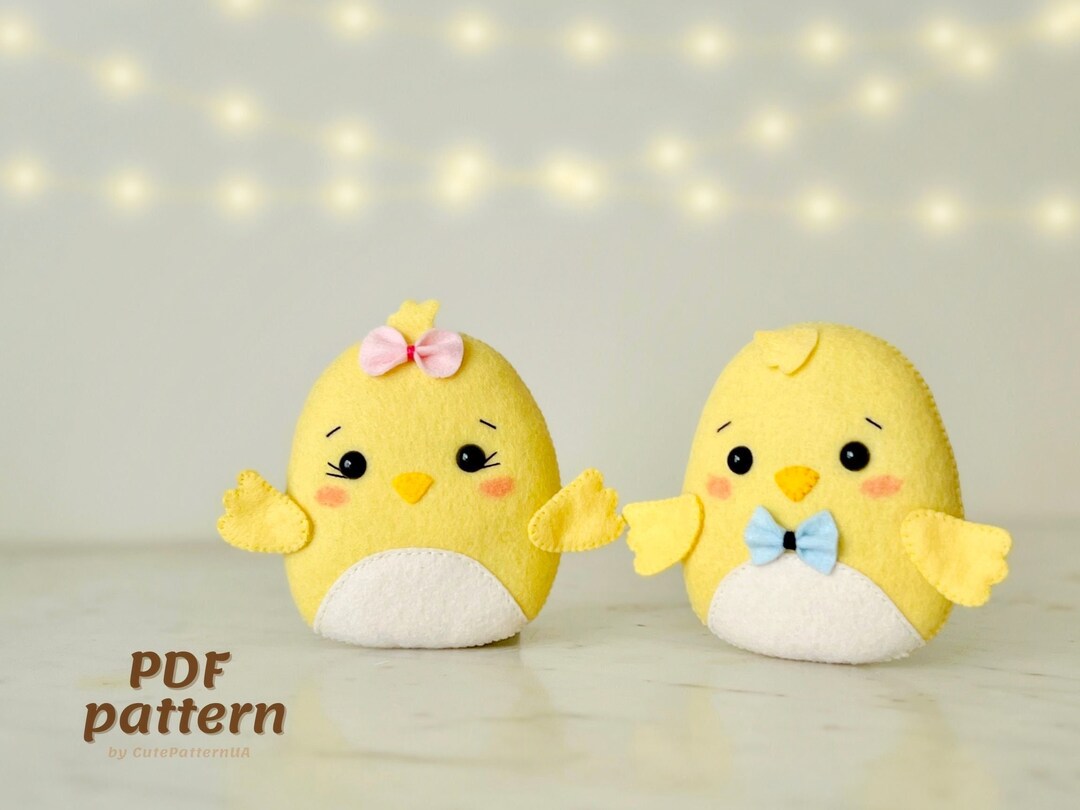 Easter Chick Pattern PDF SVG, Squishmallow Felt Chicken Easy Sewing ...