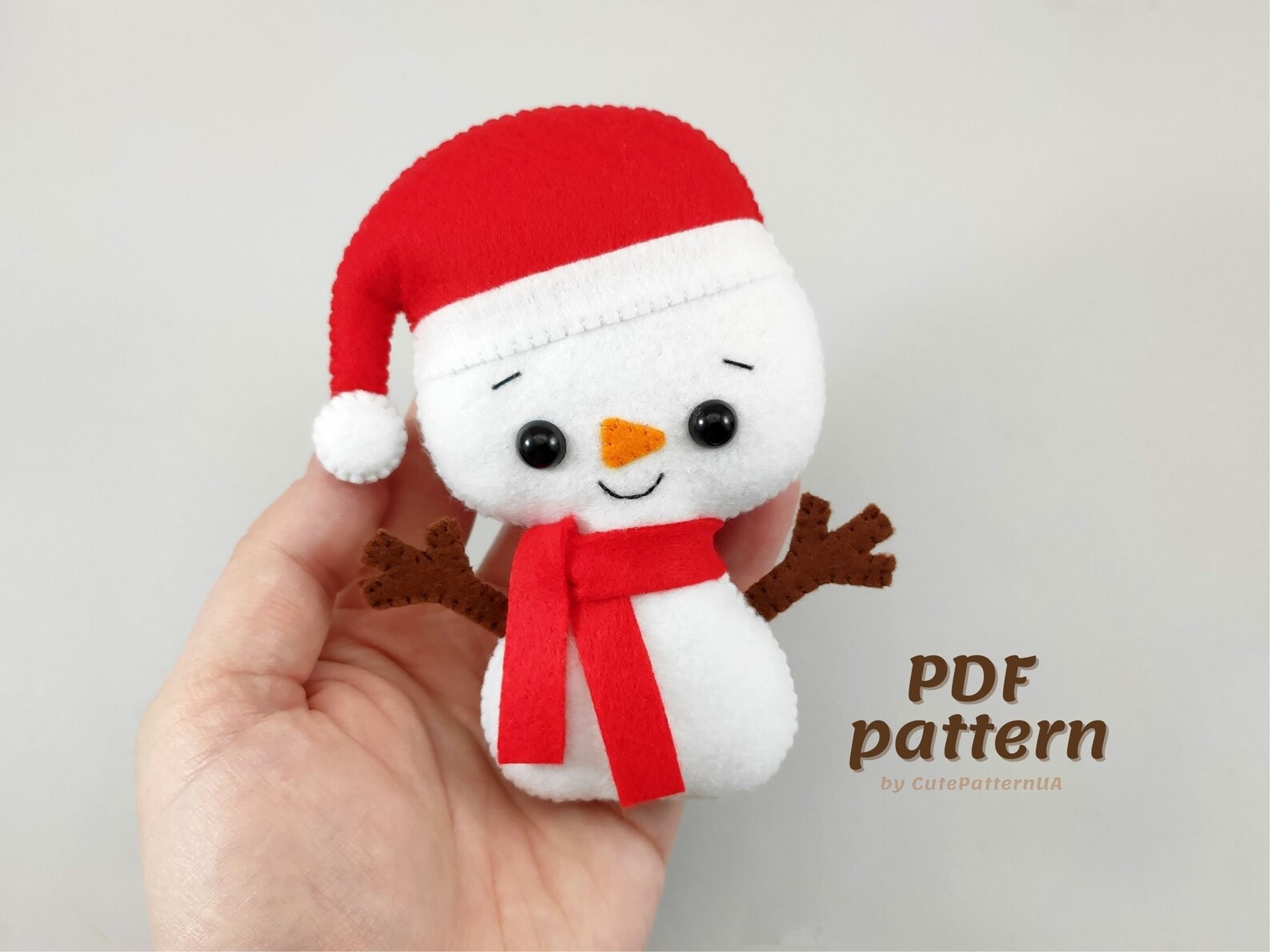 Snowman Felt Sewing Pattern PDF and SVG Christmas Tree Decor - Etsy