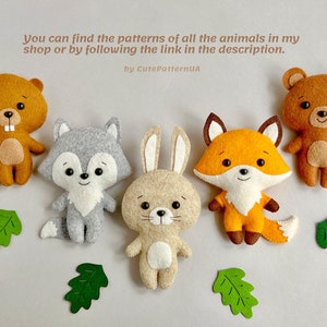 Bear Sewing Pattern Felt PDF and SVG File, Forest Animals Easy Sewing ...