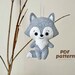 Wolf Sewing Pattern Felt PDF and SVG File, Woodland Animal Toy Plush ...
