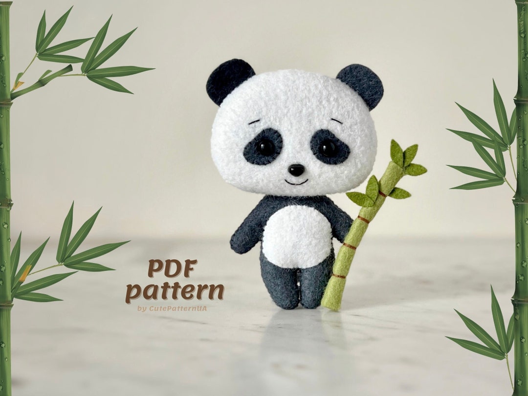 Panda Sewing Pattern Felt PDF and SVG File, Woodland Animals Digital ...