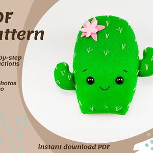 Plush Cactus Sewing Pattern and Tutorial, Succulent Sewing Pdf, SVG ...