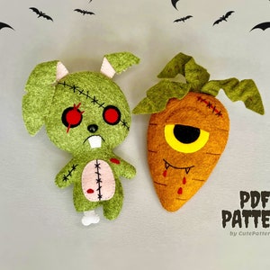 Zombie Carrot Felt Sewing Pattern PDF/SVG Halloween Ornaments ...