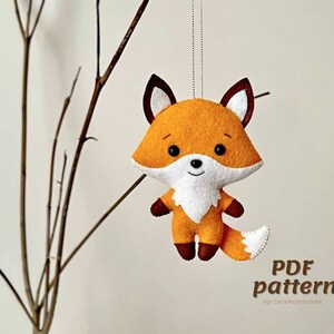 Fox Sewing Pattern PDF and SVG, Felt Woodland Animals Plush Toy Sewing ...
