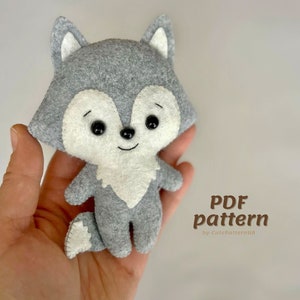 Wolf Sewing Pattern Felt PDF and SVG File, Woodland Animal Toy Plush ...