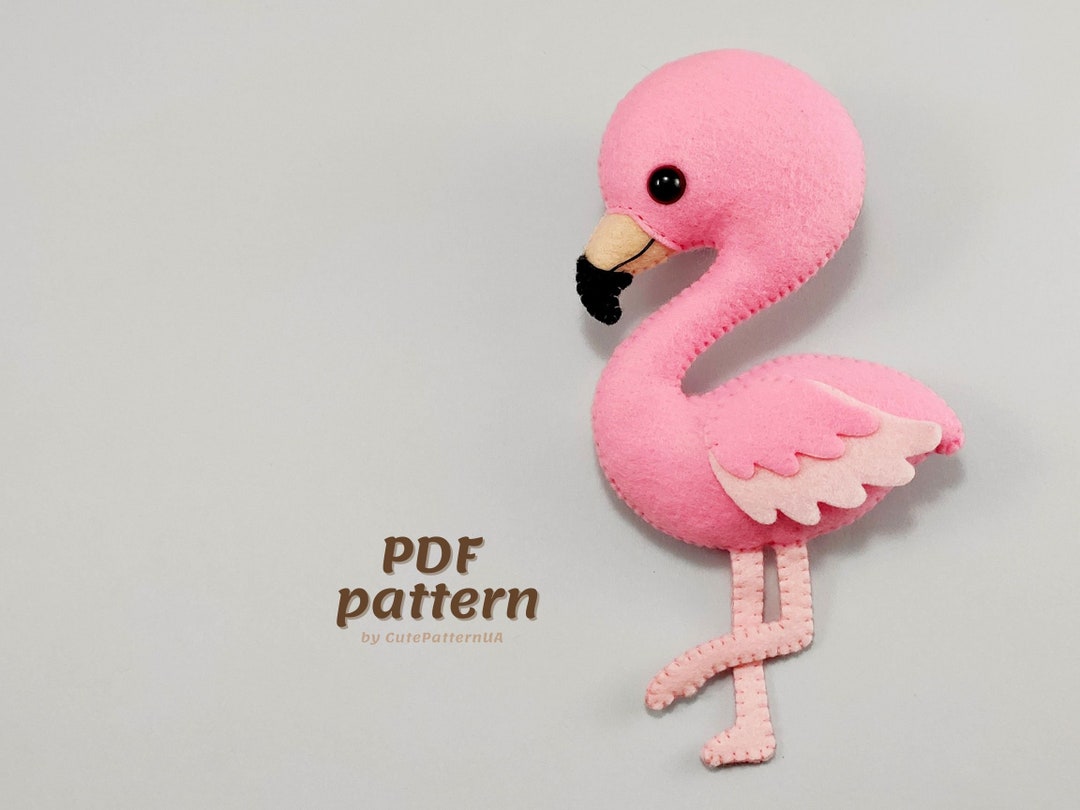 Cute Flamingo Sewing Pattern PDF, Make Your Own Plush Flamingo, Felt ...