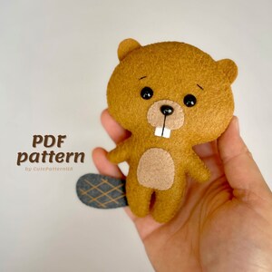 Cute Felt Beaver Sewing Pattern PDF SVG, Woodland Animal Toy Sewing ...