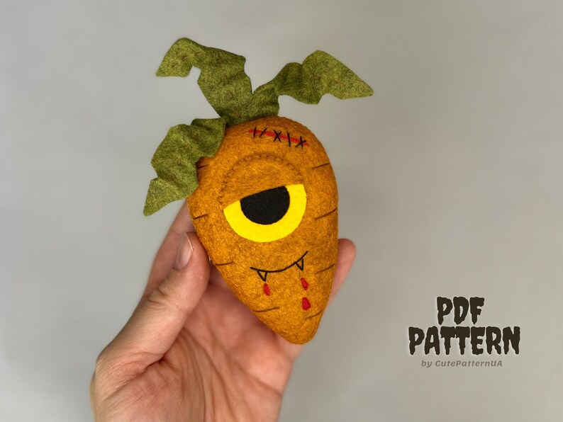 Zombie Carrot Felt Sewing Pattern PDF/SVG Halloween Ornaments - Etsy