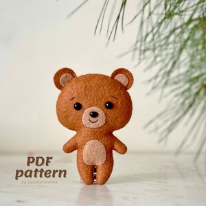 Bear Sewing Pattern Felt PDF and SVG File Forest Animals Easy - Etsy