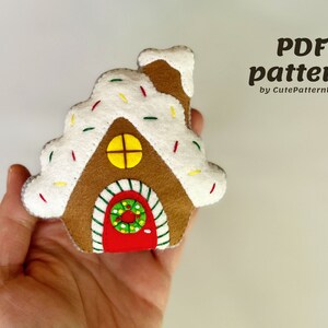 Gingerbread House Felt Sewing Pattern, PDF and SVG File, Christmas ...