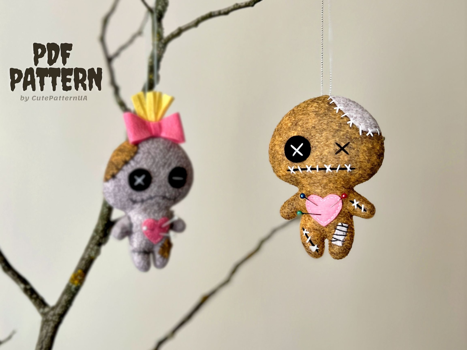 Voodoo Doll Sewing Pattern PDF/ SVG, Halloween Creepy Doll, DIY Felt Ornaments, Hand Sew ...
