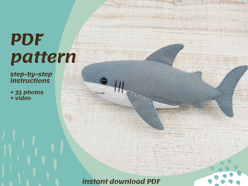 Ocean Pattern PDF Sea Creatures Sewing Set of 7 PDF Felt - Etsy UK