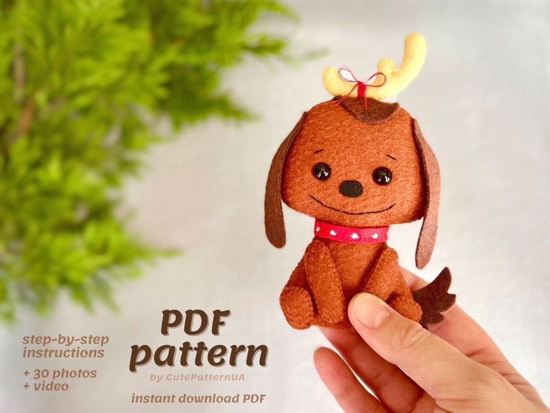 Christmas Dog Gift Sewing Pattern PDF SVG Dog Felt Ornament - Etsy