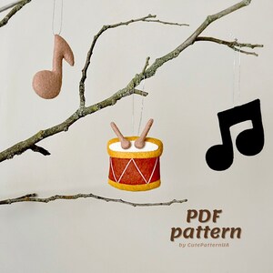 Musical Instruments Sewing Pattern Felt Set of 4 PDF & SVG, Musical ...
