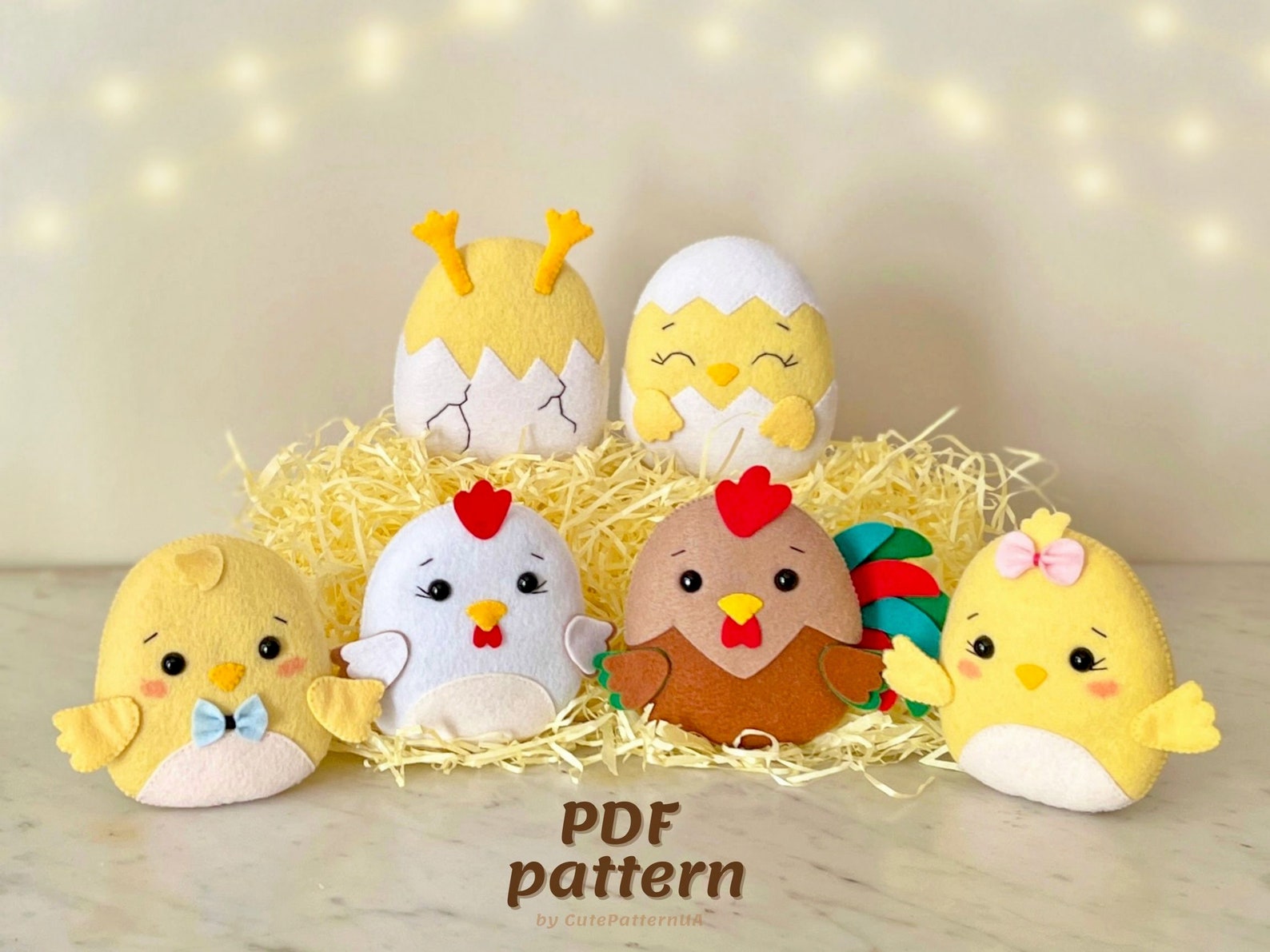 Easter Chick Pattern PDF SVG Squishmallow Felt Chicken Easy - Etsy