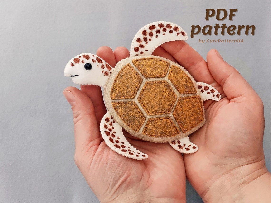 Hawksbill Sea Turtle Sewing Pattern PDF SVG Felt Ornament | Etsy
