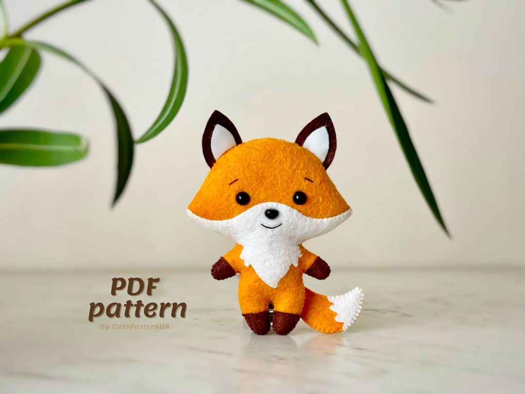 Fox Sewing Pattern PDF and SVG, Felt Woodland Animals Plush Toy Sewing ...
