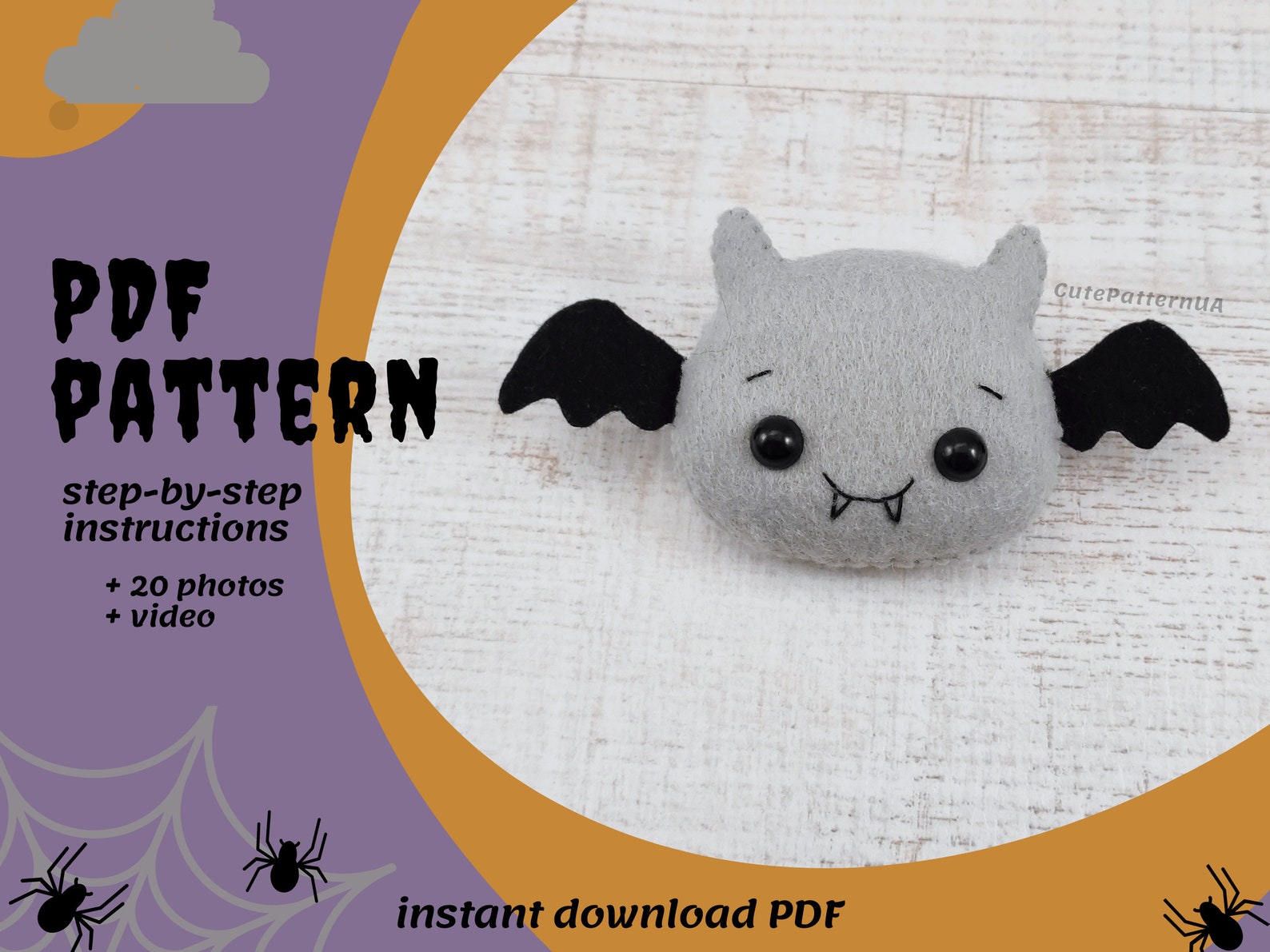 Halloween Bat Sewing Pattern PDF Easy to Sew for Beginners - Etsy