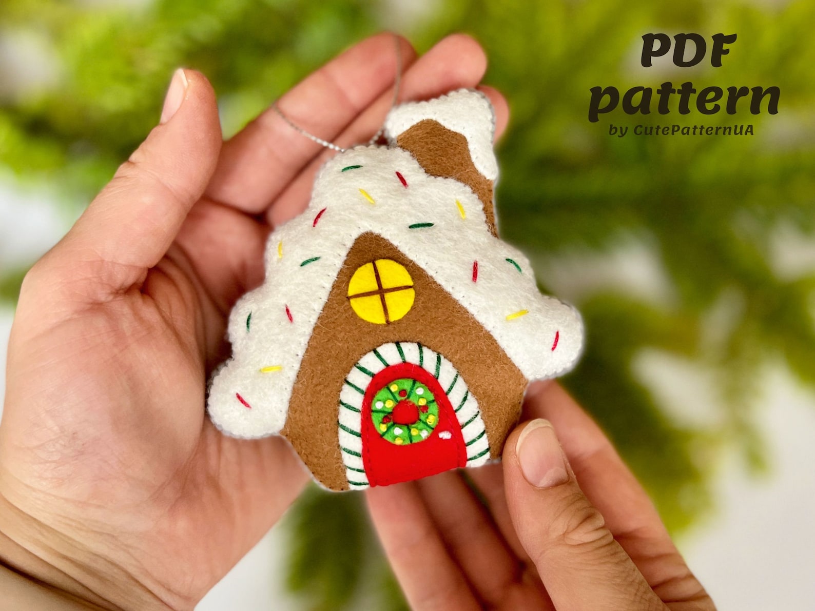 Gingerbread House Felt Sewing Pattern PDF and SVG File - Etsy