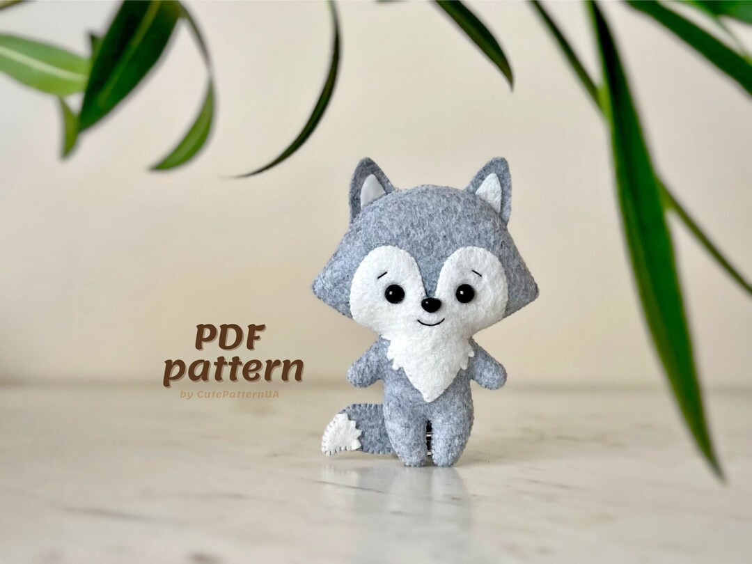 Wolf Sewing Pattern Felt PDF and SVG File, Woodland Animal Toy Plush ...
