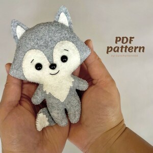 Wolf Sewing Pattern Felt PDF and SVG File, Woodland Animal Toy Plush ...
