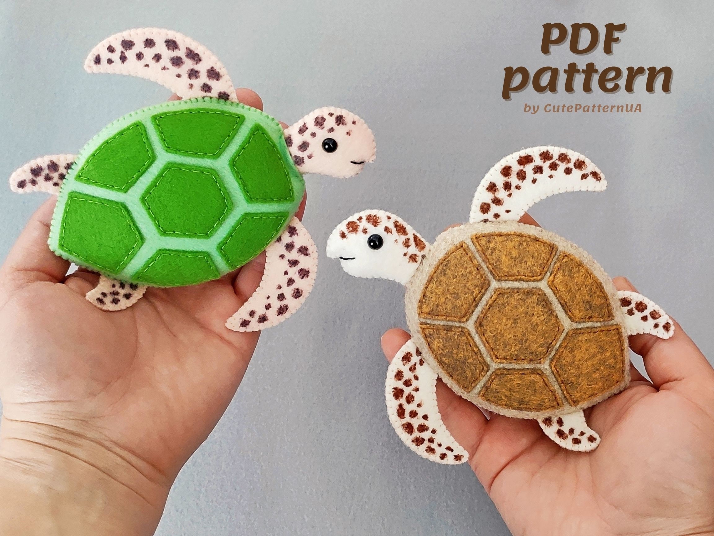 Hawksbill Sea Turtle Sewing Pattern PDF SVG Felt Ornament - Etsy UK