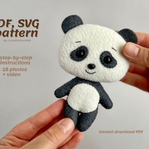 Panda Sewing Pattern Felt PDF and SVG File, Woodland Animals Digital ...