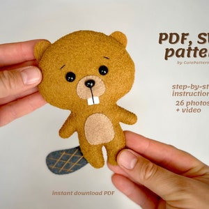 Woodland Animals Sewing Patterns Felt Set of 5 PDF SVG, Fox, Wolf ...