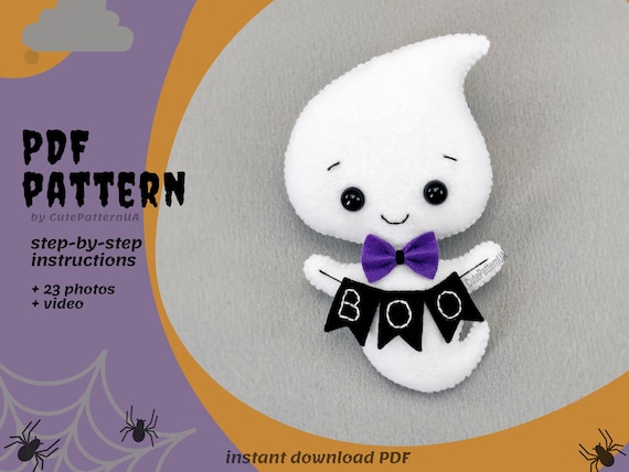 Ghost Sewing Pattern PDF Halloween Ornament Cute Ghost SVG | Etsy