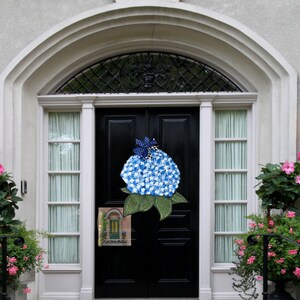 Burlap Hydrangea Door Hanger, Spring Door Decor, Summer Porch Wreath ...