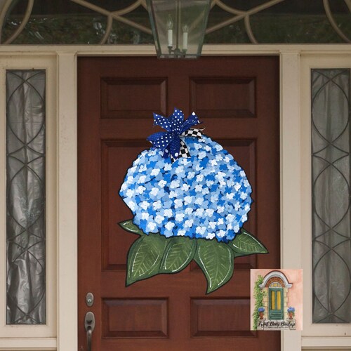 Hydrangea Door Hanger Flower Spring Summer Door Decor - Etsy