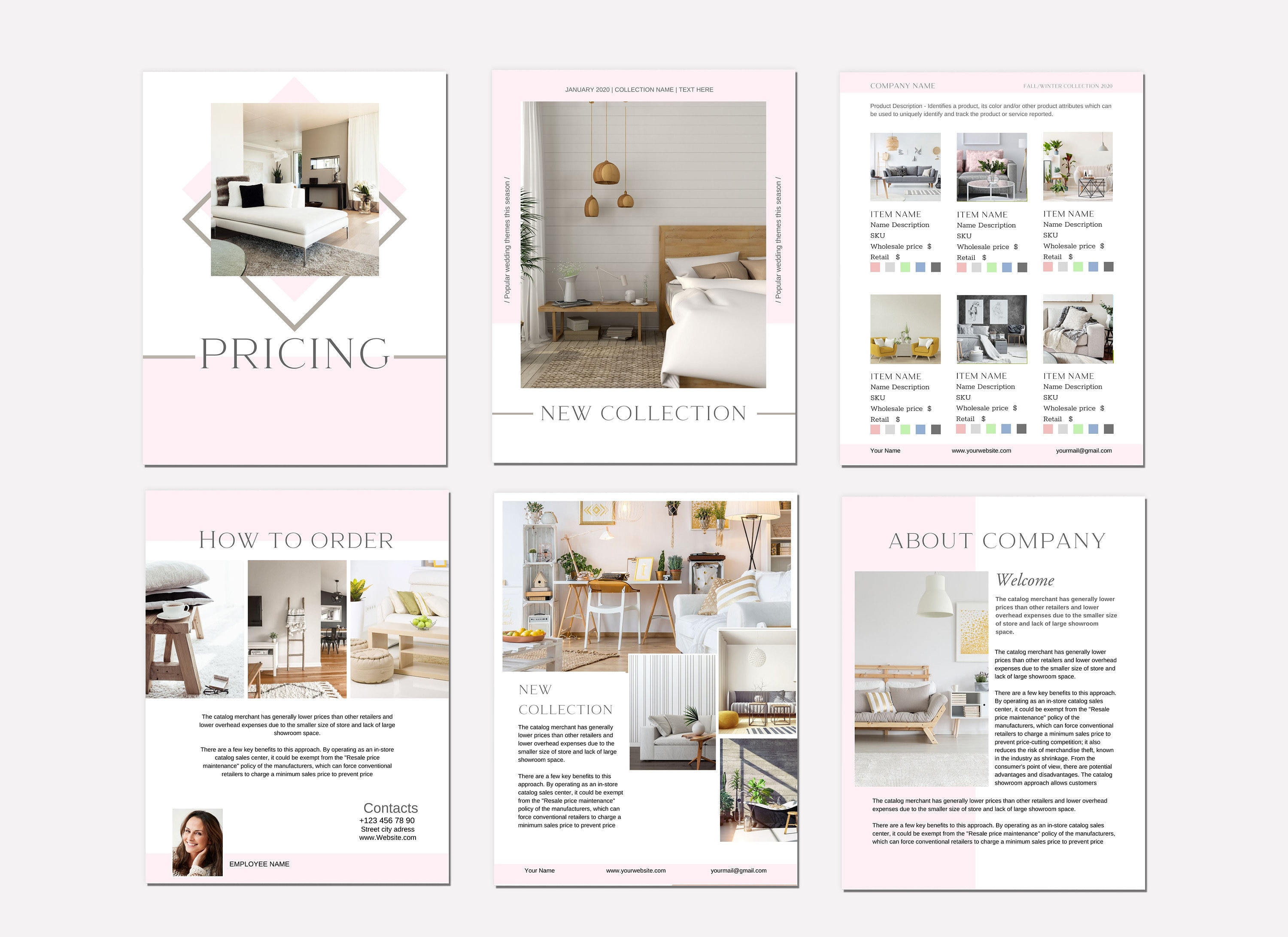 Plantilla de catálogo para canva hoja de línea para | Etsy