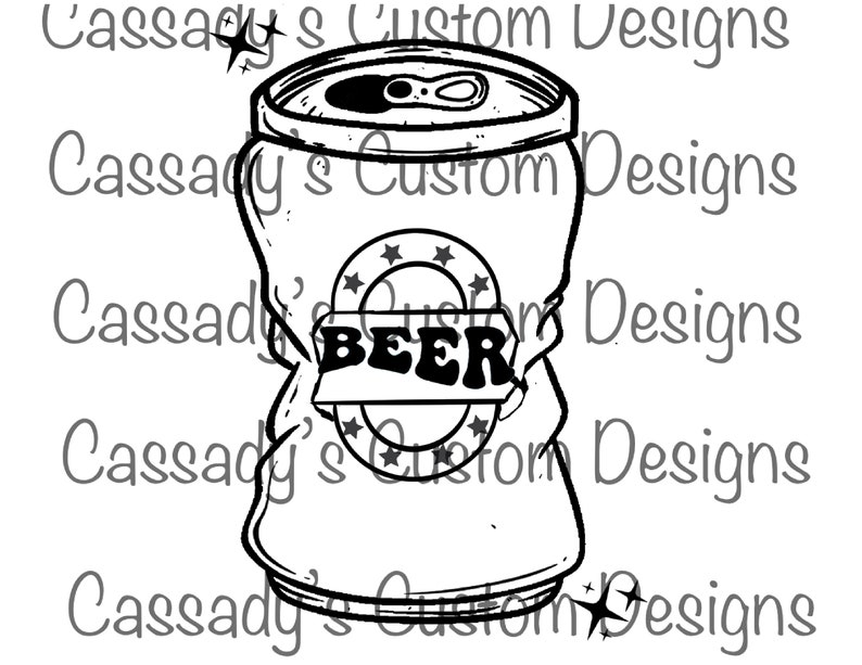 Beer Wavy Crushed Can PNG SVG File - Etsy