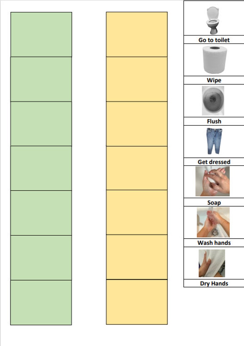 Toileting, Washing Hands, Routine, Visual Schedule, Photographic ...
