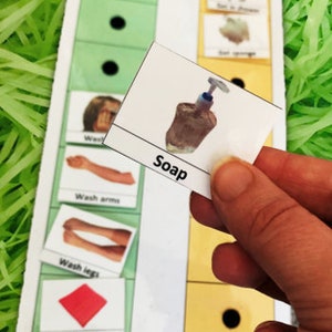 Showering shower routine Visual Schedule photographic | Etsy