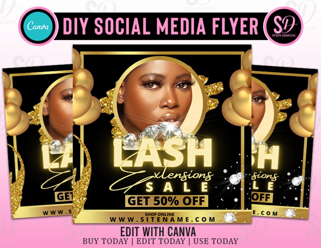 Lash Extension Sale Flyer, Social Media Template (canva Edit) - Etsy