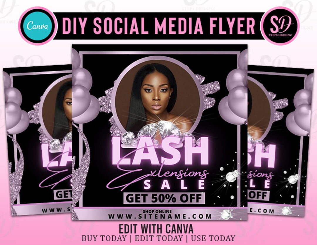Lash Flyer - Social Media Flyer, Eyelash Extension Flyer, Lash Sale ...