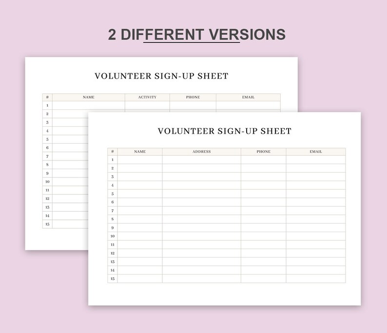 Editable Sign up Sheet Sign up Template Email Sign up Forms - Etsy Canada