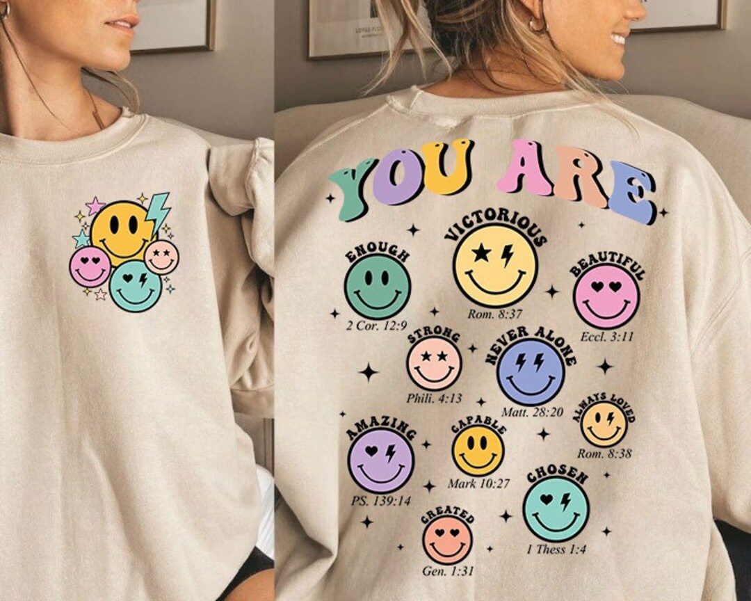 Christian Bible Verse SVG PNG, Retro Smiley Face Design (digital ...