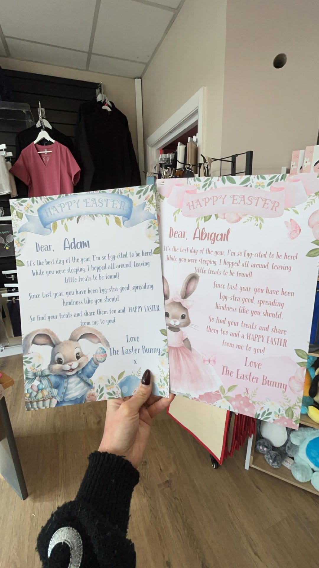 Easter Bunny Letter on Thick Card – Personalized Easter Message – Cute ...