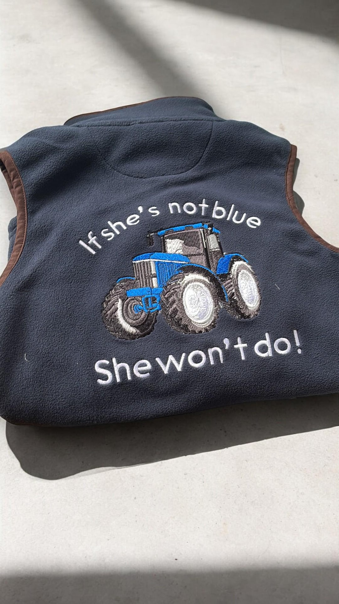 Personalised Kids Tractor Gilet, Kids Navy Embroidered Gilet, Kids ...