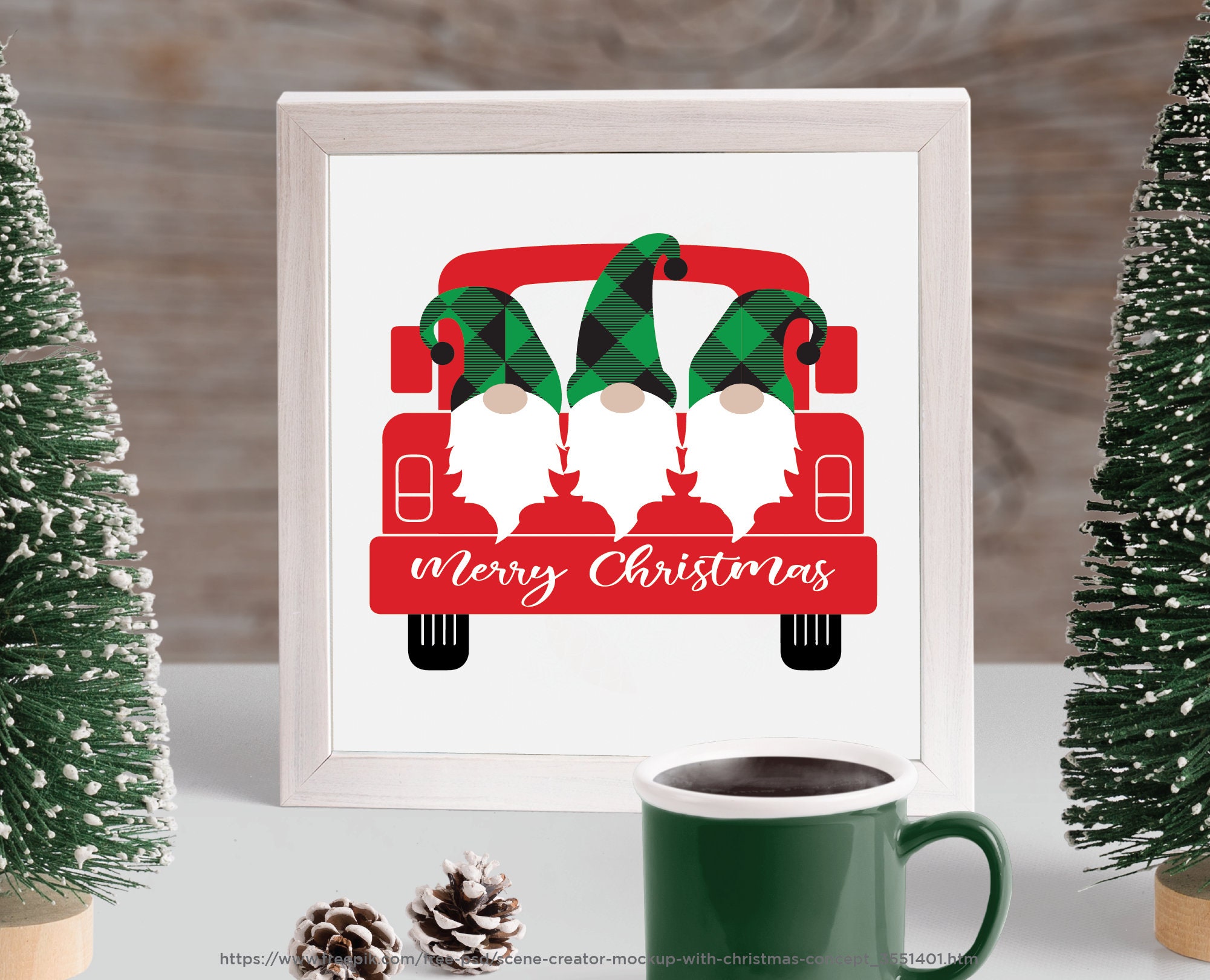 Gnome Christmas Truck SVG, Gnome PNG, Christmas Gnome Digital File ...