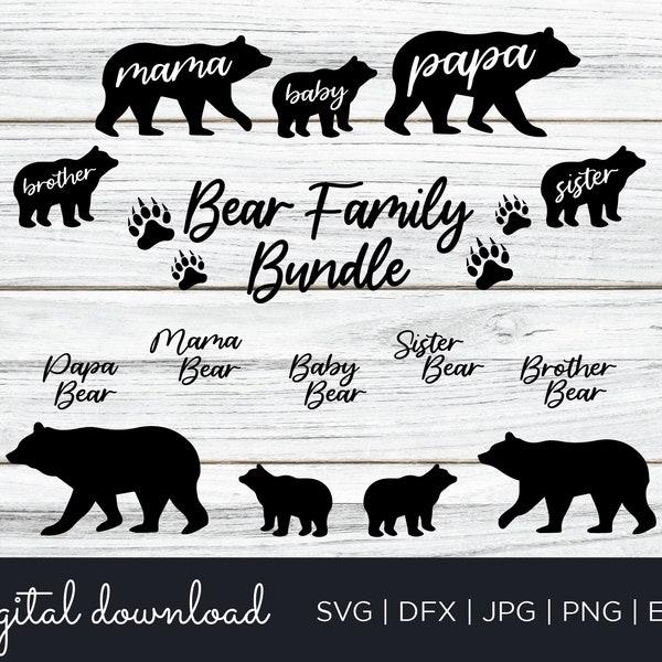 Bear Family Puzzle Svg - Etsy