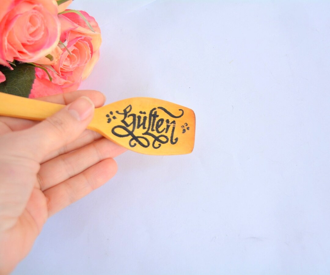 Wood Spoon Custom Calligrahy Carved Name Spatula, New Home Gift to Her ...