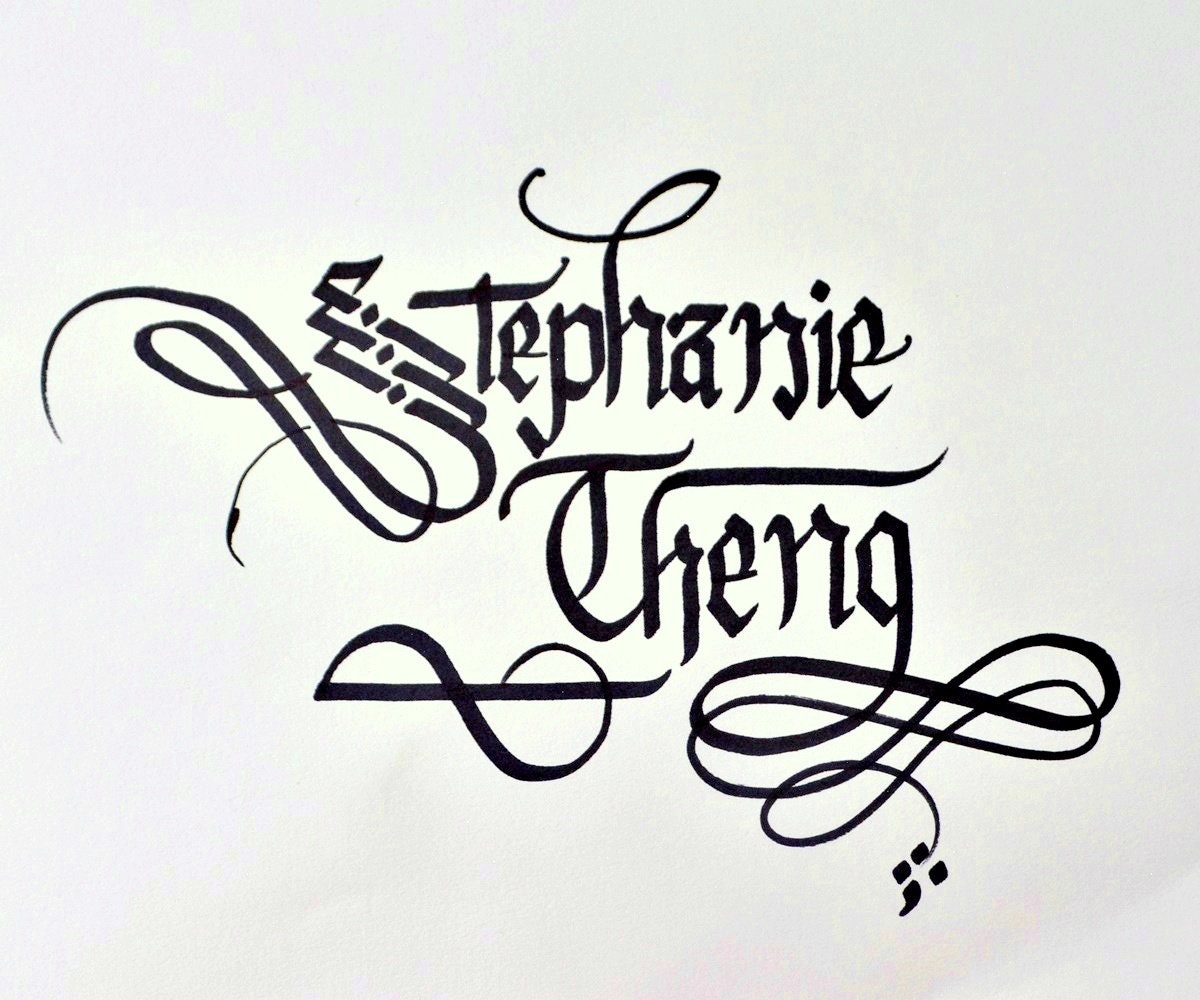 Calligraphy wall art Custom made letter name art Special | Etsy