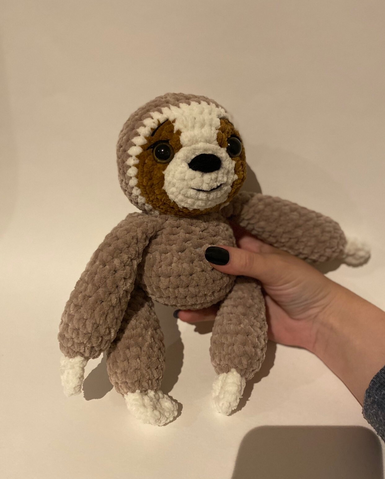Crochet Sloth Plushie Amigurumi Handmade Stuffed Toy Sloth Kids Toy ...