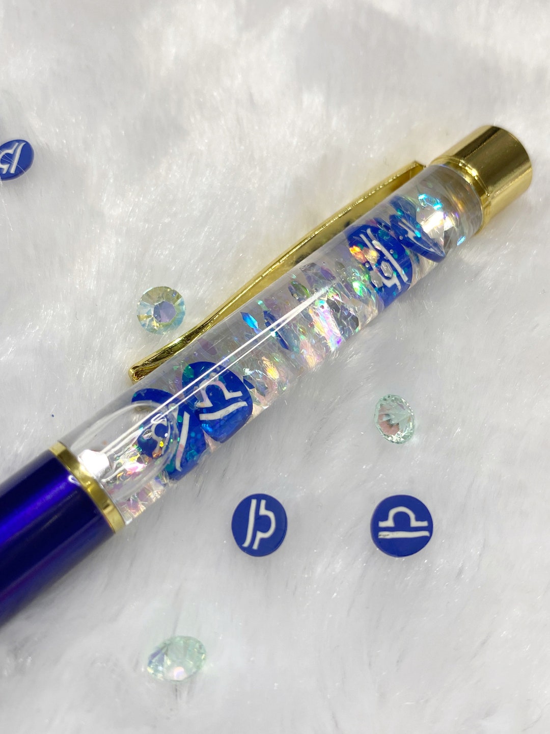 Libra Zodiac Pen, Floating Glitter Pens, Admin Gifts, Gifts for Her ...